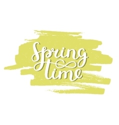 Lettering Spring with decorative floral elements Vector Image
