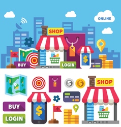 Ecommerce online shopping seamless background Vector Image