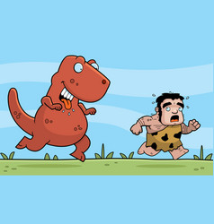 Dinosaur chasing Royalty Free Vector Image - VectorStock