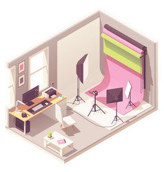 Isometric computer lab classroom Royalty Free Vector Image