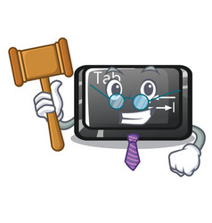 Judge button tab isolated with mascot Royalty Free Vector