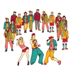 Dancing group dancer practice street dance Vector Image