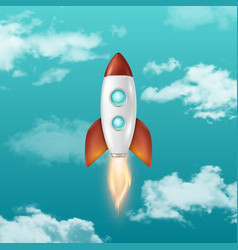 Retro space rocket ship icon set in a flat Vector Image