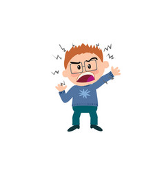 Cartoon character black boy angry Royalty Free Vector Image