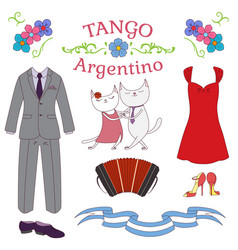 Argentine tango design elements Royalty Free Vector Image