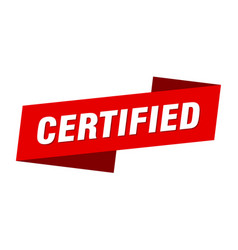 Certified ribbon certified round white sign Vector Image