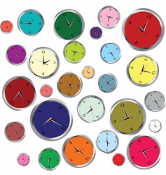 Green clock icons with red minutes charts Vector Image