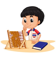 Little boy counting with fingers Royalty Free Vector Image