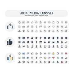 Media and communication line icons editable stroke