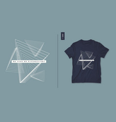 Geometric abstract t-shirt design poster Vector Image