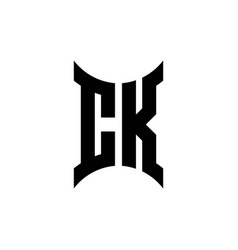 Ck monogram logo with abstract line Royalty Free Vector