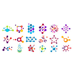Connected molecules icons molecular structure Vector Image
