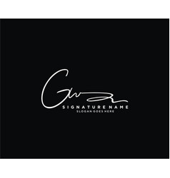 Letter gw signature logo template Royalty Free Vector Image
