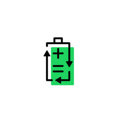 Recycle rechargeable battery logo icon line Vector Image