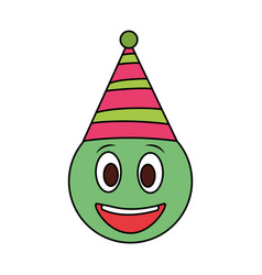 Smiley emoji party hat Royalty Free Vector Image
