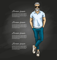 Man model dressed Royalty Free Vector Image - VectorStock