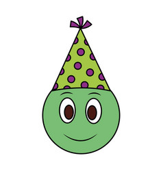 Smiley emoji party hat Royalty Free Vector Image