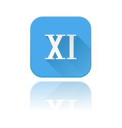 Xi roman numeral icons colored set Royalty Free Vector Image