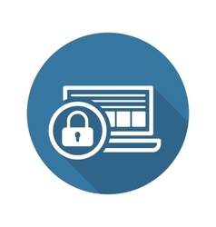 Network security icon flat design Royalty Free Vector Image