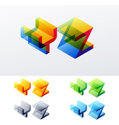 Letter W colored font from numbers Royalty Free Vector Image