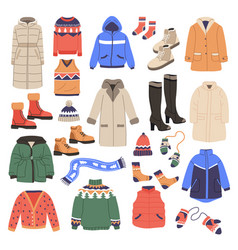 Season clothes winter summer autumn and spring Vector Image