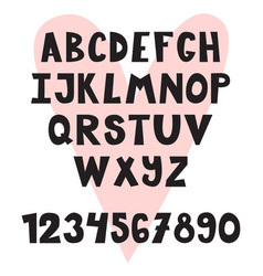Cute letters hand drawn calligraphic font Vector Image