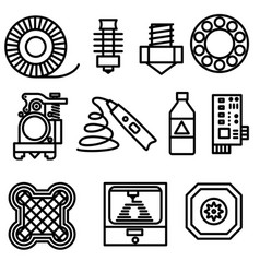 Coding and programming line art thin icons Vector Image