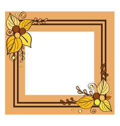 Border empty inside with place text leaf Vector Image