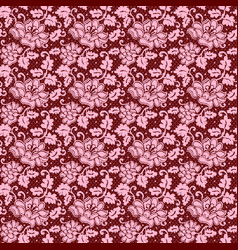 Red lace seamless abstract floral pattern Vector Image