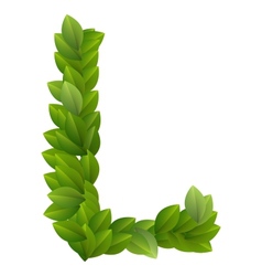Letter l green leaves alphabet Royalty Free Vector Image