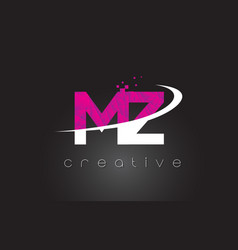 Mz m z letter logo with fire flames design Vector Image