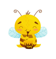 Cute bee in cartoon style Royalty Free Vector Image