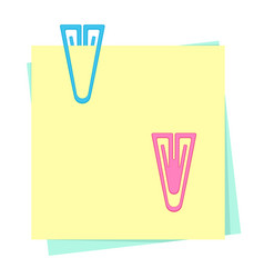 Note paper with bulldog clip Royalty Free Vector Image