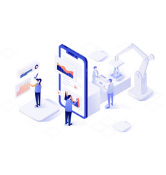 Ui and ux design studio isometric flat Royalty Free Vector
