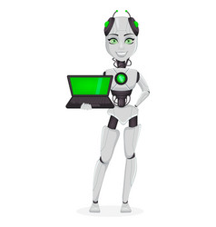 Robot with artificial intelligence female bot Vector Image