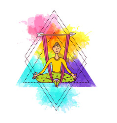 Beautiful hand drawn aerial yoga Royalty Free Vector Image