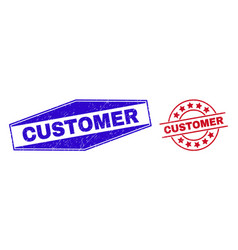 Customer unclean stamp seals in round and Vector Image