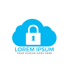 Cloud security logo design Royalty Free Vector Image