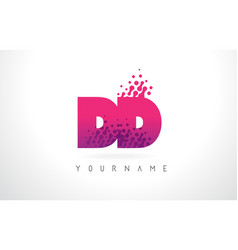 D letter logo blue dots bubble design Royalty Free Vector