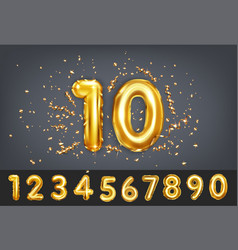 Number ten balloon on sky Royalty Free Vector Image