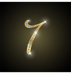 Shiny diamond alphabet letters blue background Vector Image