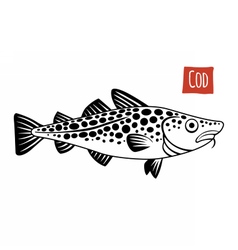 Silhouette of cod fish Royalty Free Vector Image