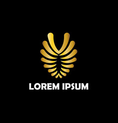 Modern business logo concept gold color flying Vector Image