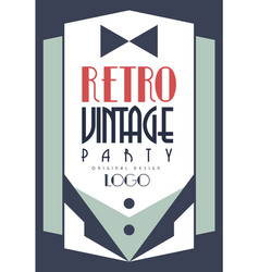Retro vintage party logo design template Vector Image