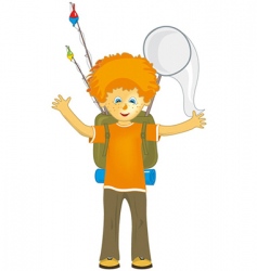 Cartoon little boy scout Royalty Free Vector Image