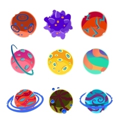 Fantasy Cartoon Planets Set Royalty Free Vector Image