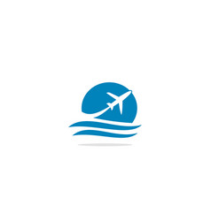 Ocean wave sunshine logo Royalty Free Vector Image