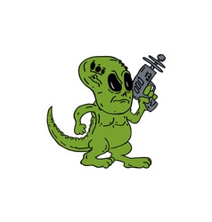 Alien with ray gun Royalty Free Vector Image - VectorStock
