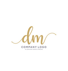 Dm initial handwriting logo with circle template Vector Image