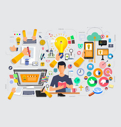 Design thinking process Royalty Free Vector Image